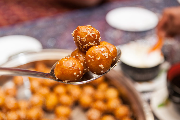 Luqaimat Flavored with Saffron and Orange | Abouther Kitchen